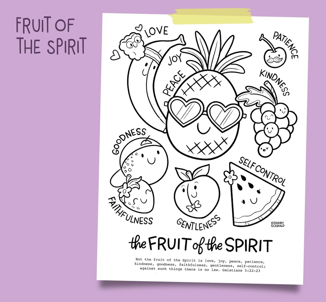 Fruit of the Spirit Coloring Sheet - Etsy