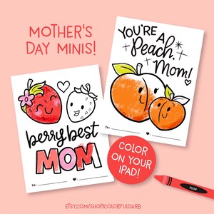 Mother's Day Mini Coloring Sheet - Etsy