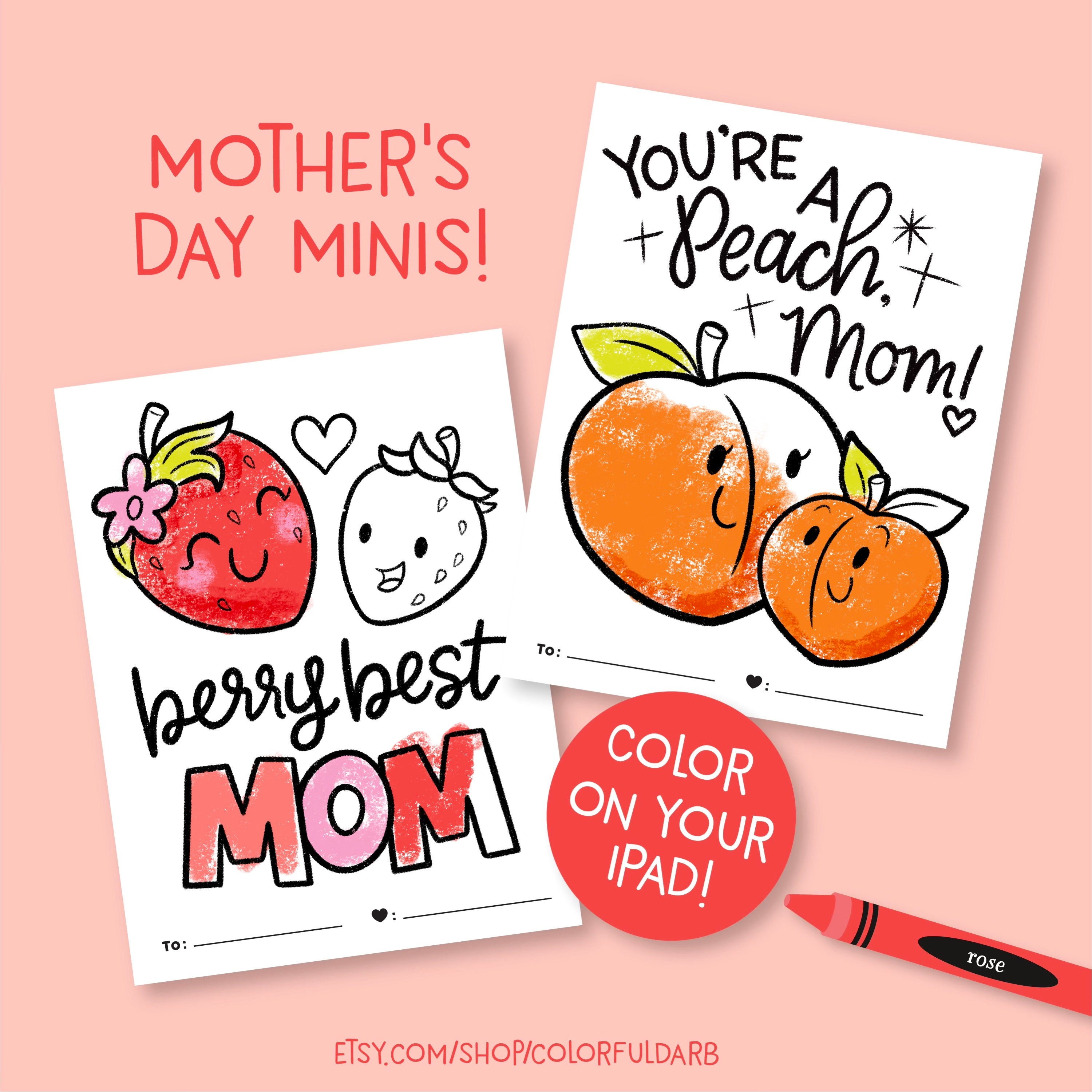 Mother's Day Mini Coloring Sheet - Etsy