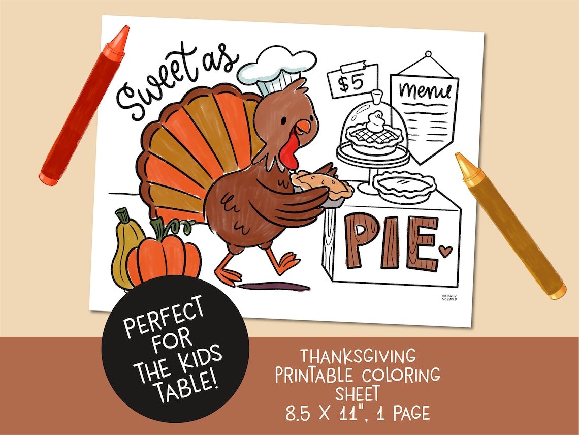 Thanksgiving Printable Coloring Page, Turkey Coloring Page for Kids ...