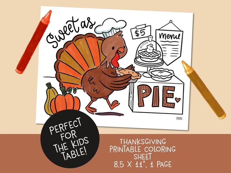 Thanksgiving Printable Coloring Page, Turkey Coloring Page for Kids ...