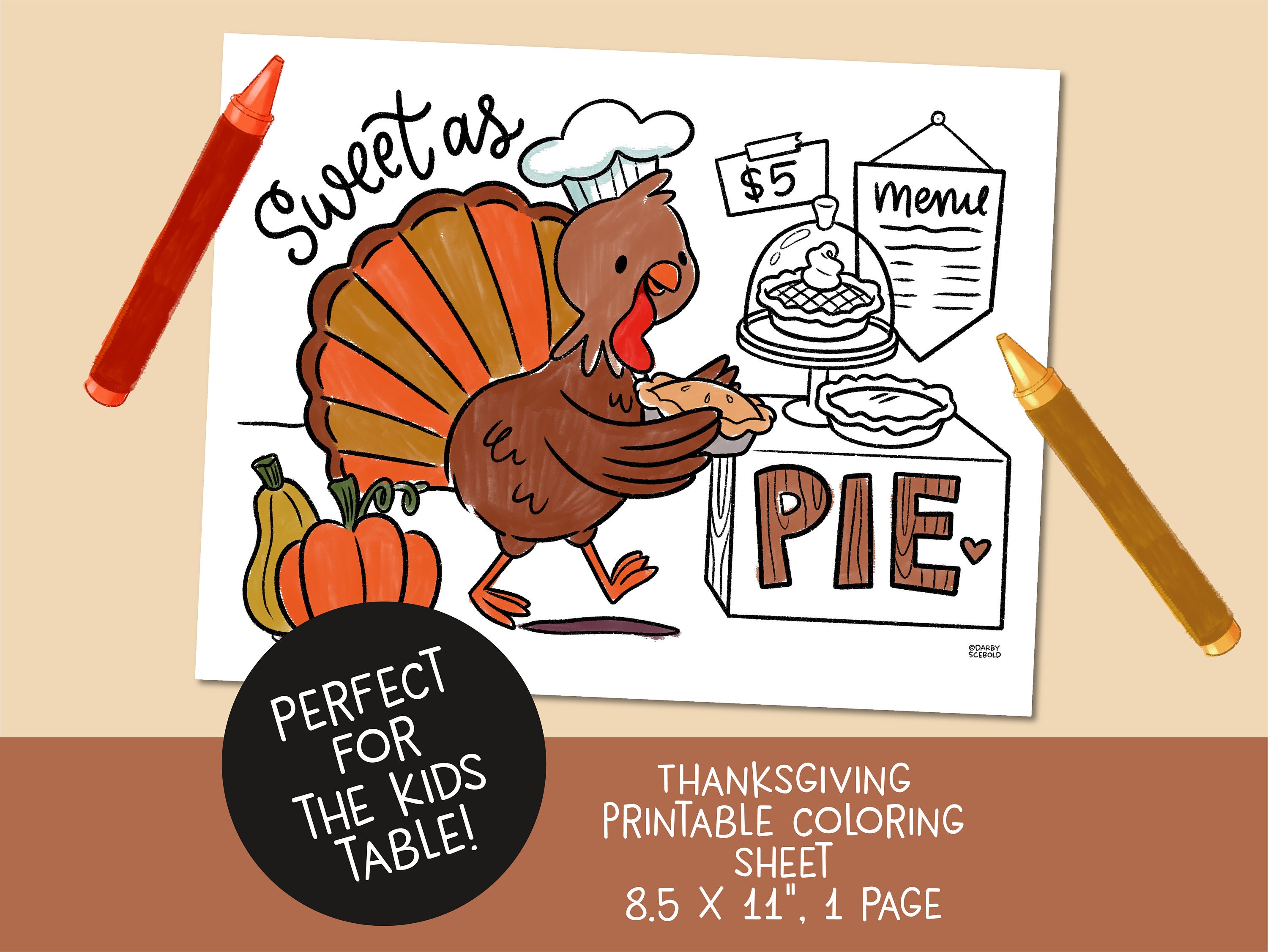 Thanksgiving Printable Coloring Page, Turkey Coloring Page for Kids ...