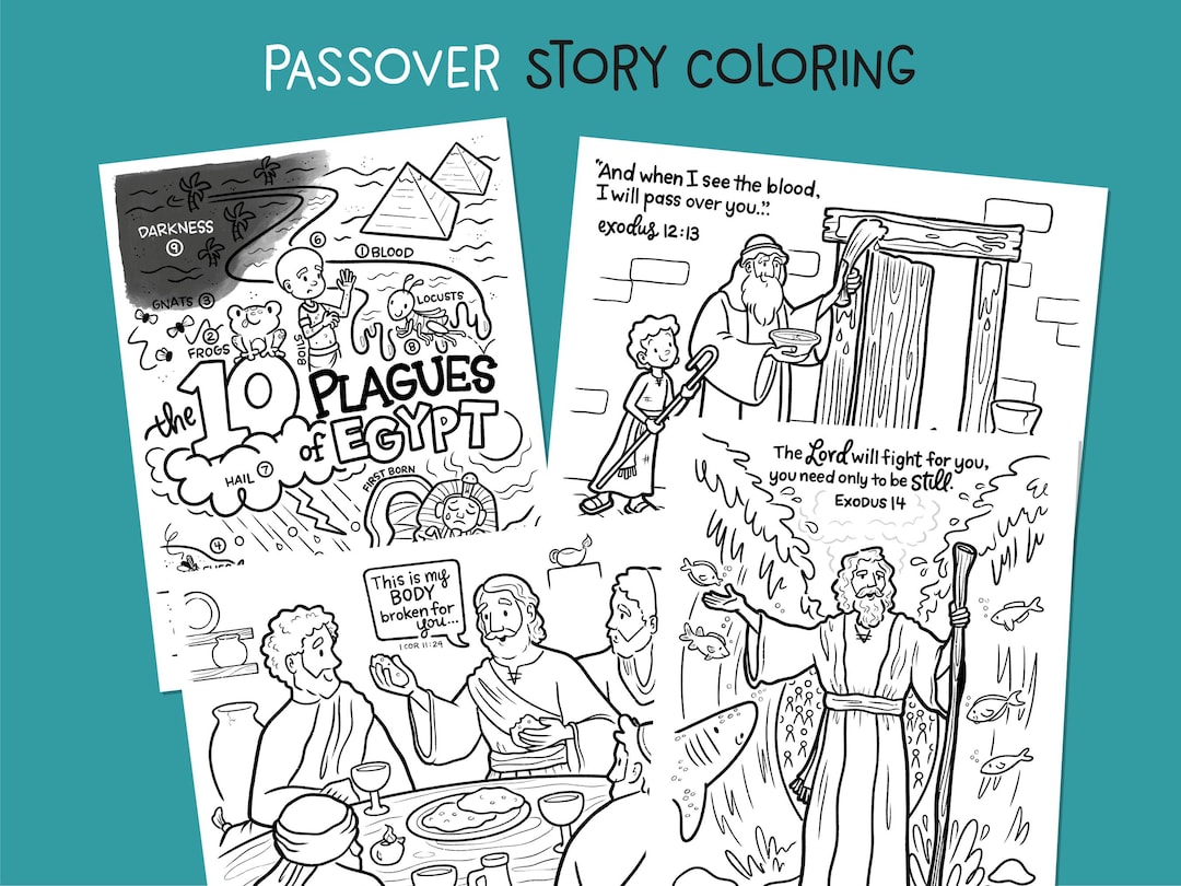 Passover Story Printable Coloring Pages | the Exodus, Moses, Jesus, the ...