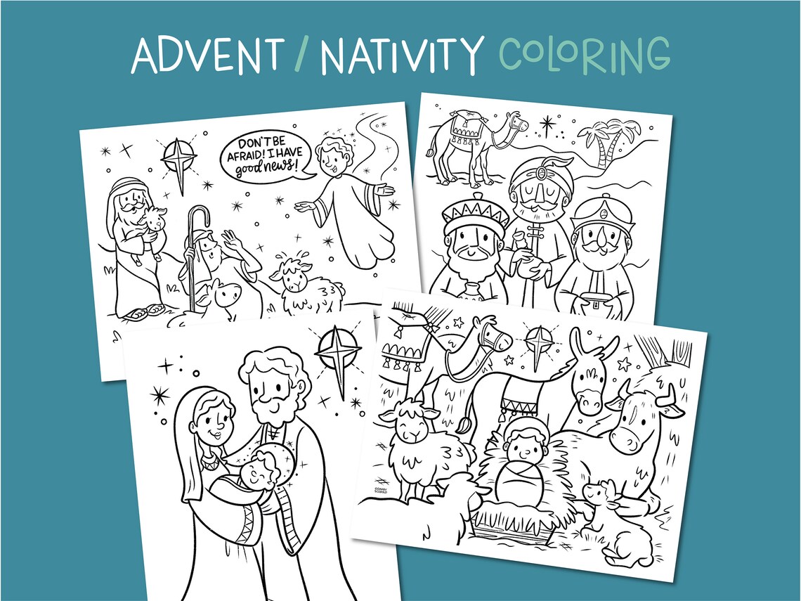 Christmas Nativity Coloring Pages for Kids, Kids Christmas Coloring ...