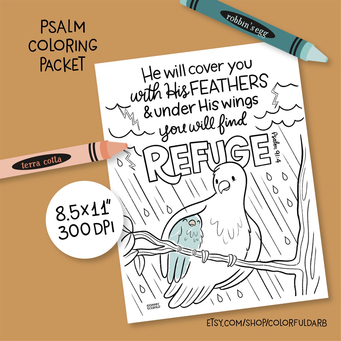 Psalms Printable Coloring Pages - Etsy