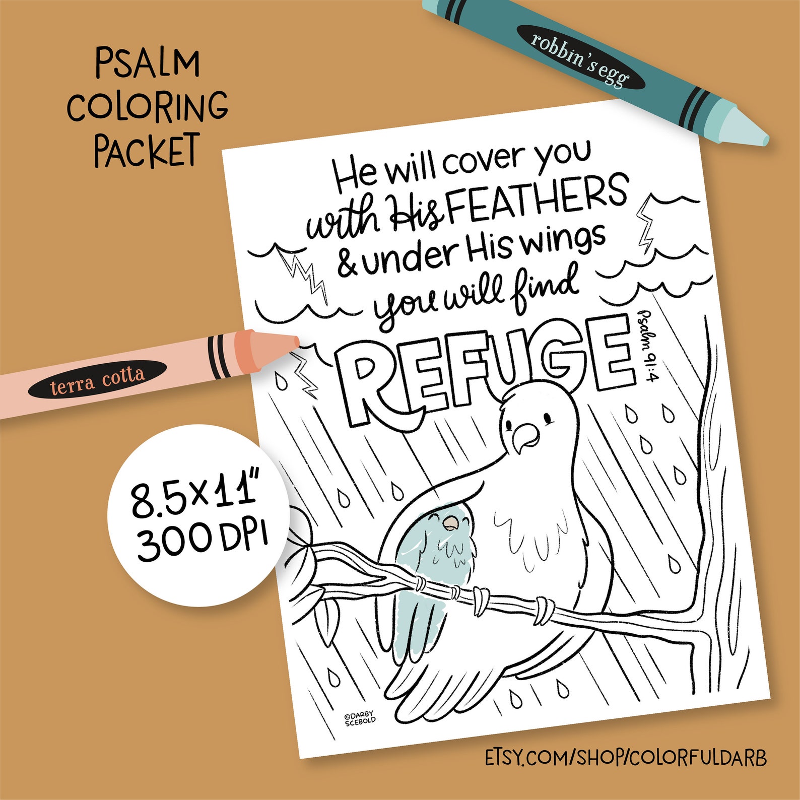 Psalms Printable Coloring Pages - Etsy