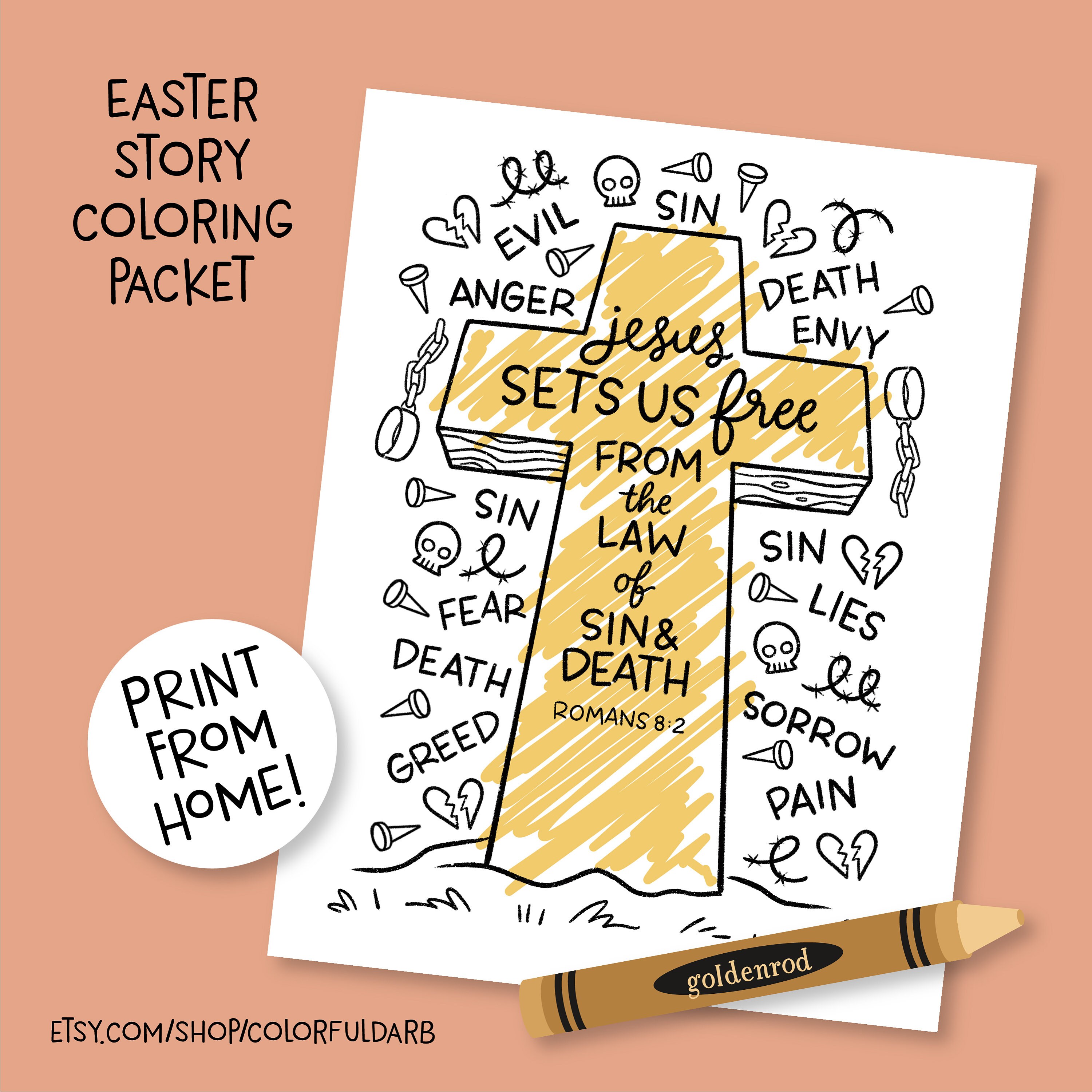 Easter Story Printable Coloring Pages - Etsy