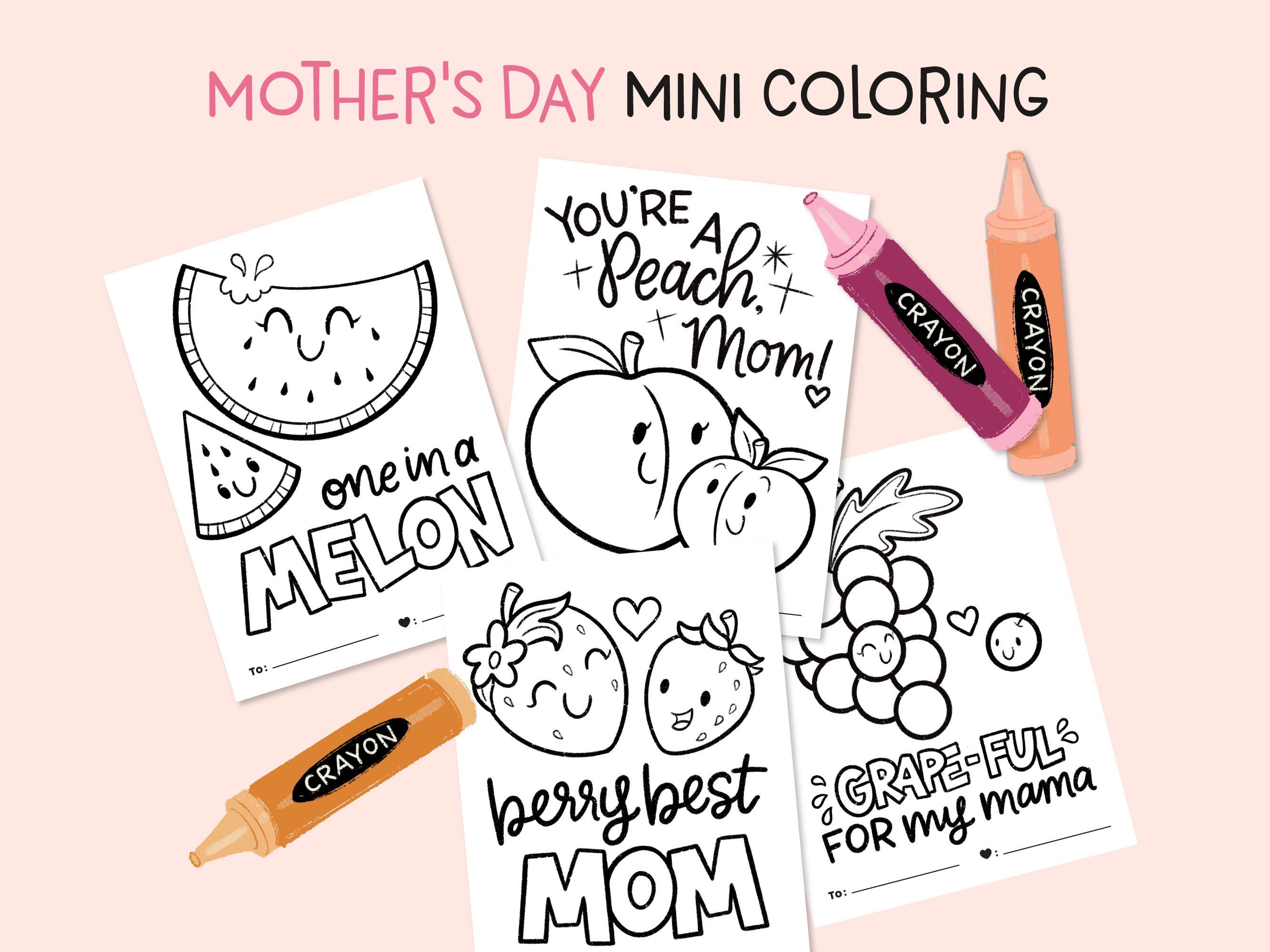 Mother's Day Mini Coloring Sheet - Etsy