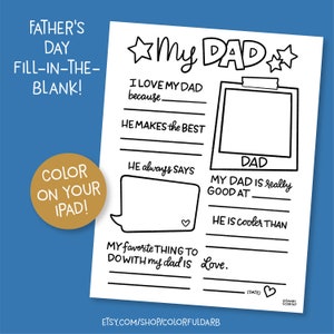 Father's Day Fill-in-the-blank Set - Etsy