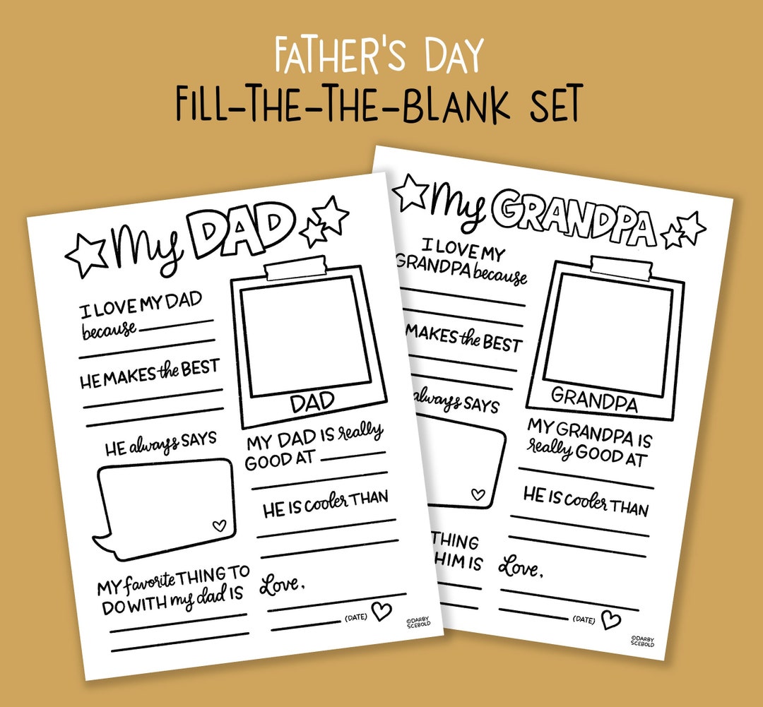 Father's Day Fill-in-the-blank Set - Etsy