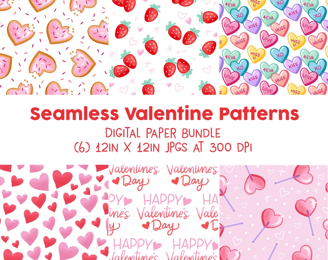Valentines Treat Seamless Digital Paper Pack - Etsy