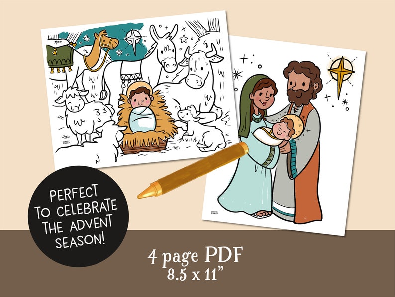 Christmas Nativity Coloring Pages for Kids, Kids Christmas Coloring ...