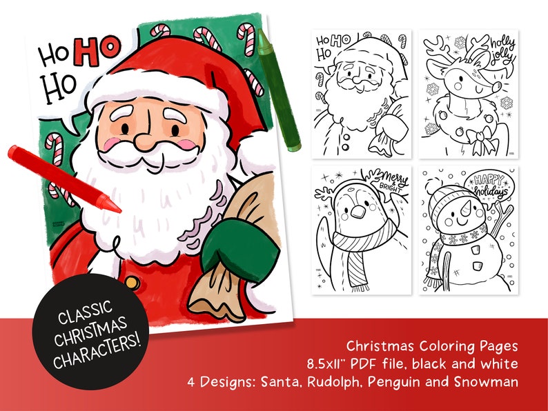 Printable Christmas Coloring Pages for Kids, Christmas Coloring Book ...