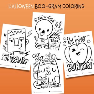 Halloween Boo-gram Mini Coloring Sheets - Etsy