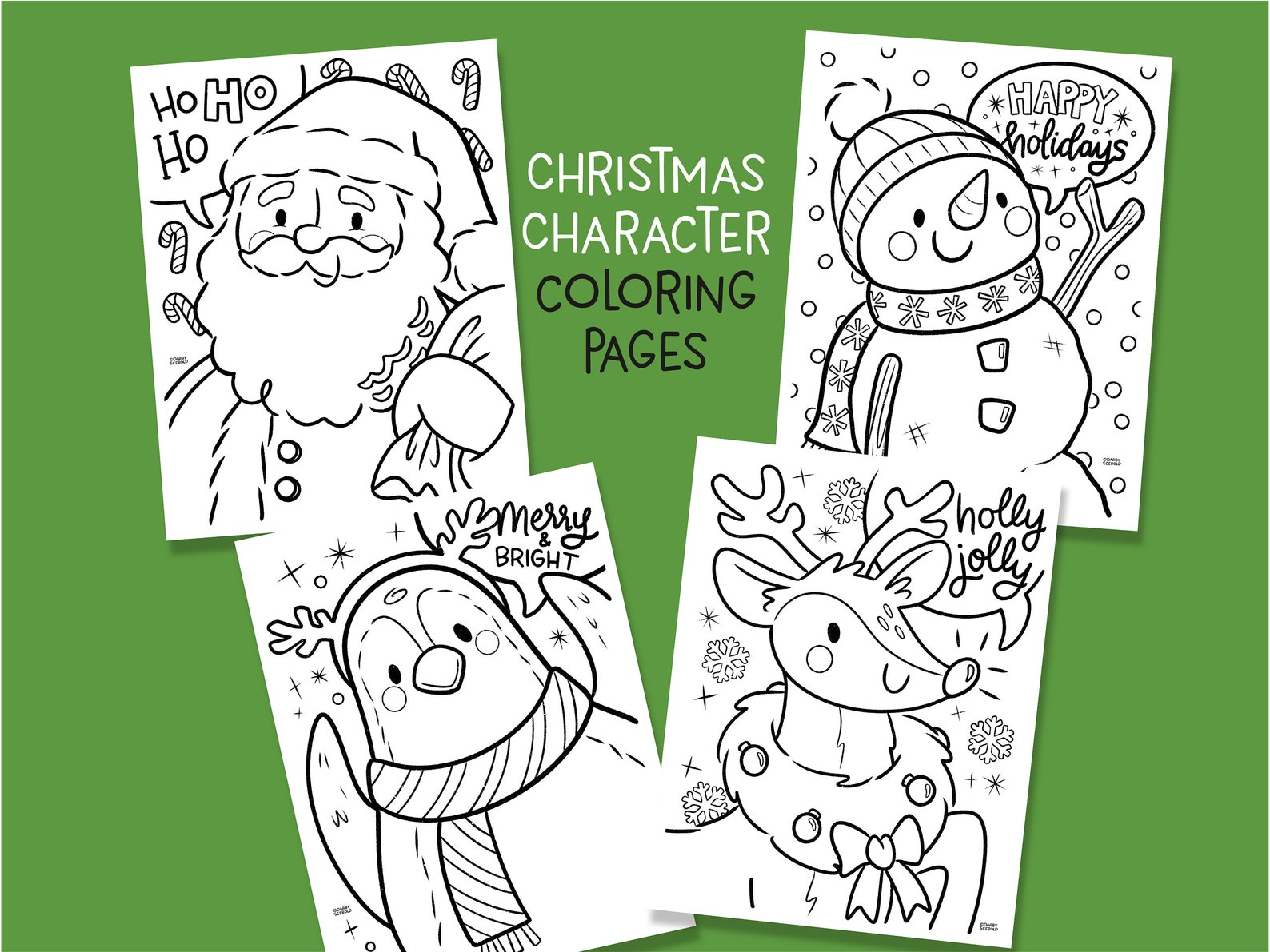 Printable Christmas Coloring Pages for Kids, Christmas Coloring Book for Kids, Holiday Coloring ...