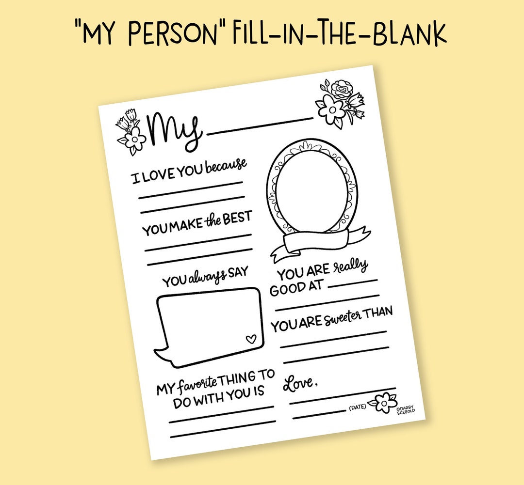 My Person Fill-in-the-blank - Etsy