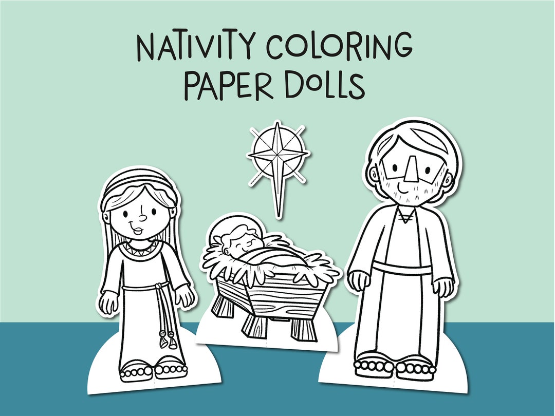 Christmas Nativity Paper Dolls, Nativity Printable Coloring Pages ...
