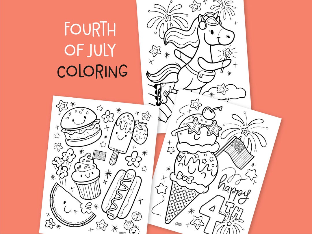 Fourth of July Printable Coloring Pages | Happy 4th, Patriotic, America ...