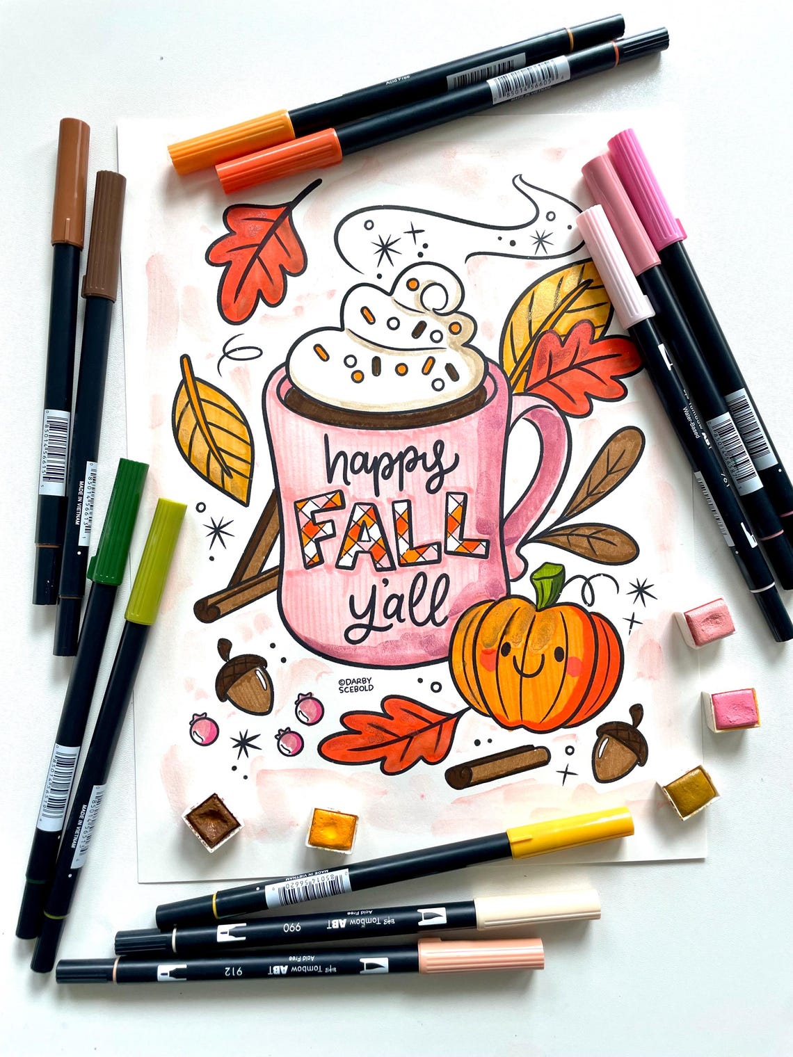 Fall Printable Coloring Pages, Autumn Coloring Book for Kids, Fall Leaf ...