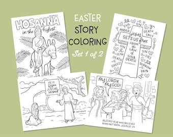 Easter Story Printable Coloring Pages | Set 1 of 2, Jesus, Risen ...
