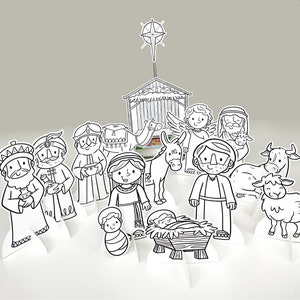 Christmas Nativity Paper Dolls, Nativity Printable Coloring Pages ...