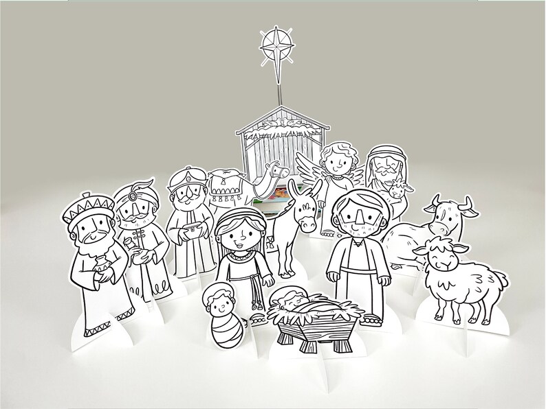 Christmas Nativity Paper Dolls, Nativity Printable Coloring Pages ...