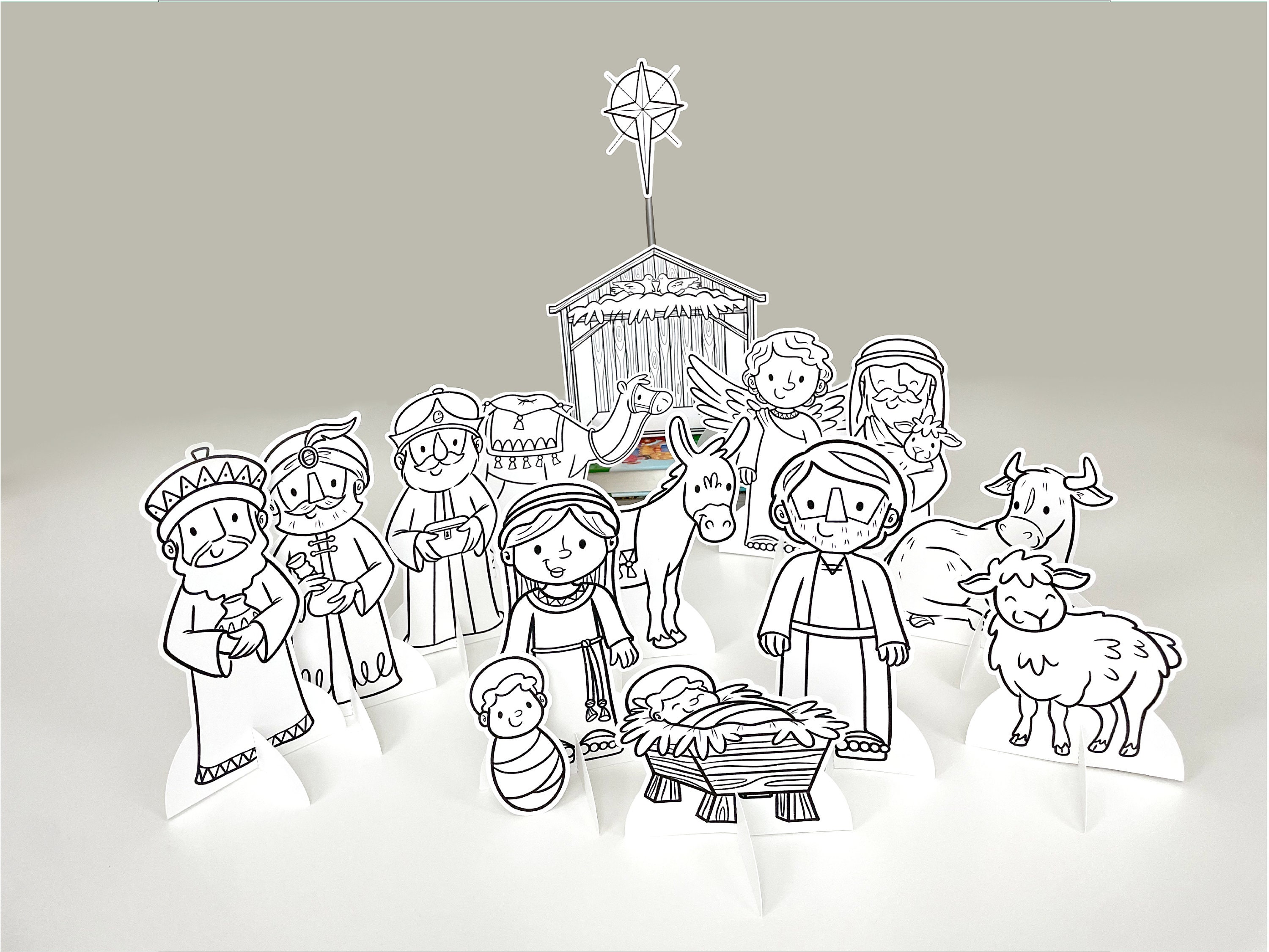 Christmas Nativity Paper Dolls, Nativity Printable Coloring Pages ...
