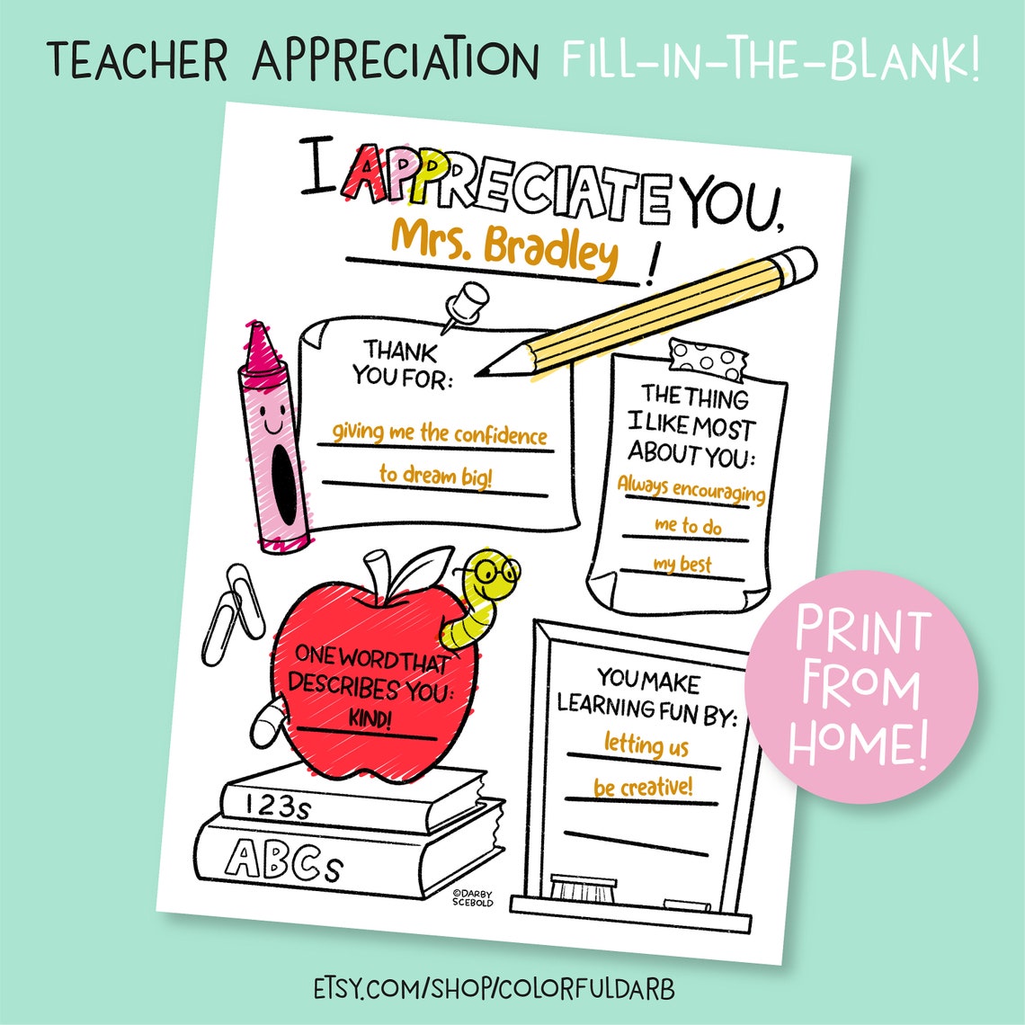 Teacher Appreciation Fill-in-the-blank | Questionnaire, Question and ...