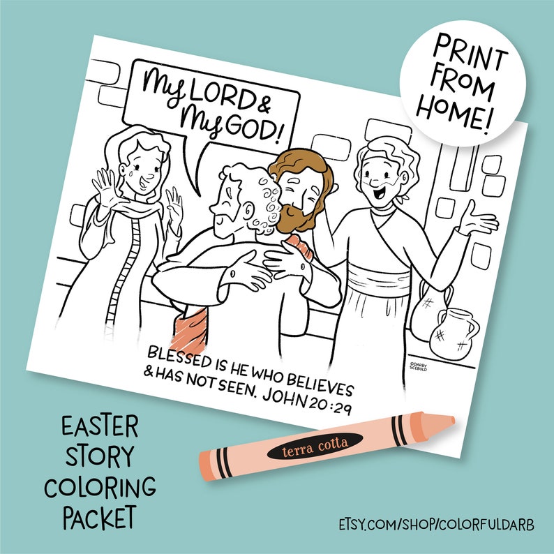 Easter Story Printable Coloring Pages - Etsy