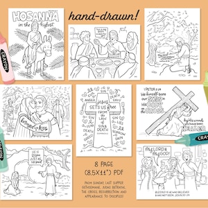 Full Easter Coloring Pages | Set of 8 Printable | Easter Activity ...