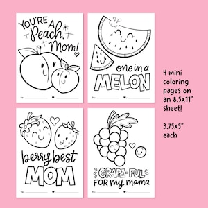 Mother's Day Mini Coloring Sheet - Etsy
