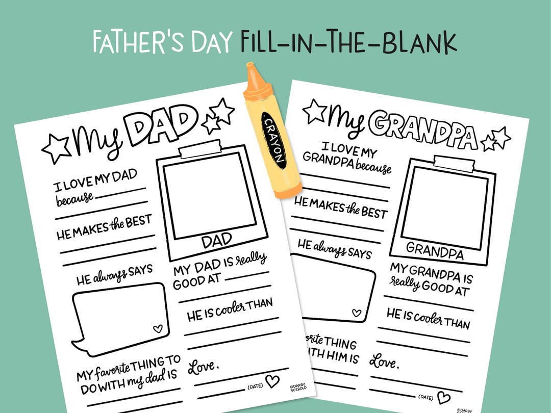 Father's Day Fill-in-the-blank Set - Etsy