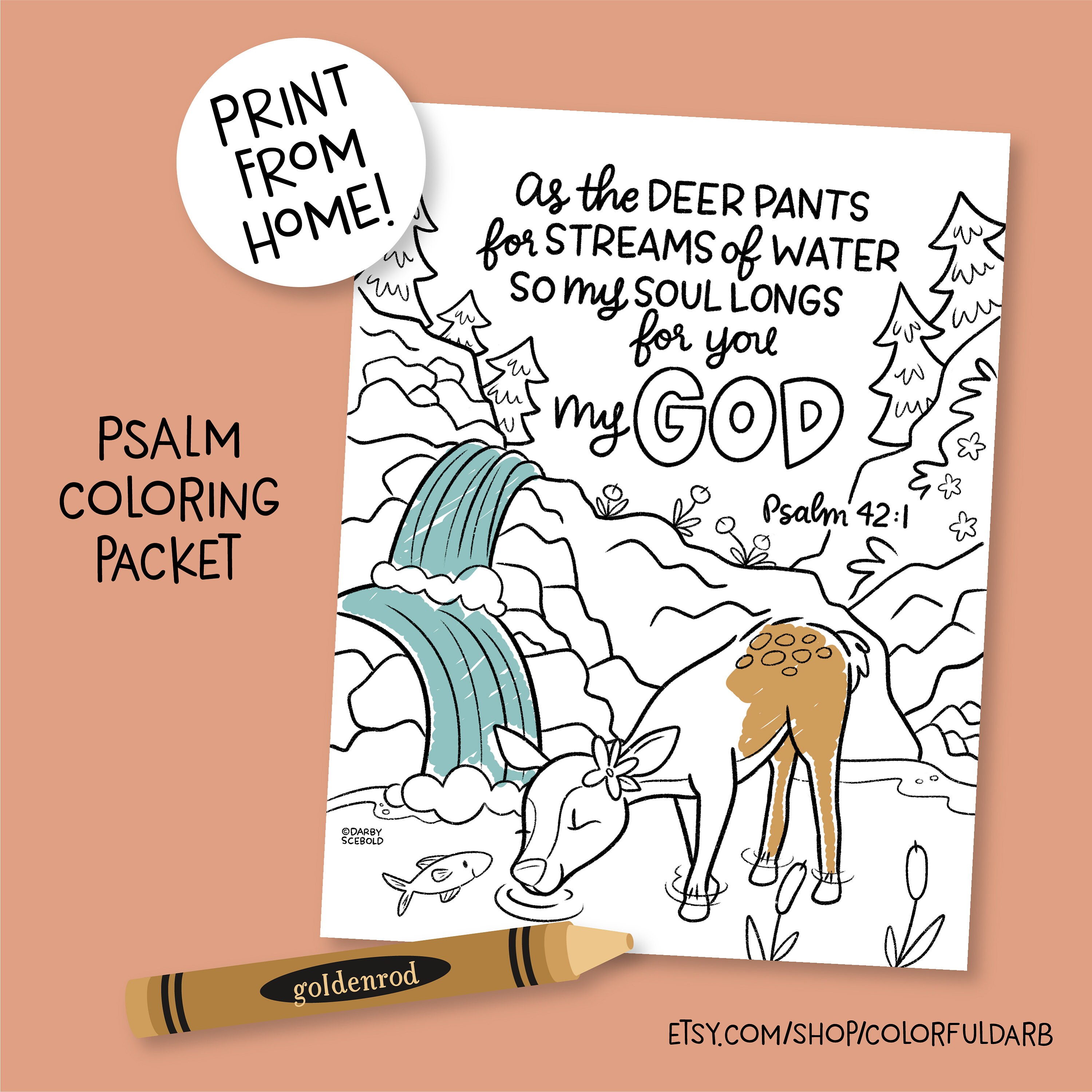 Psalms Printable Coloring Pages - Etsy