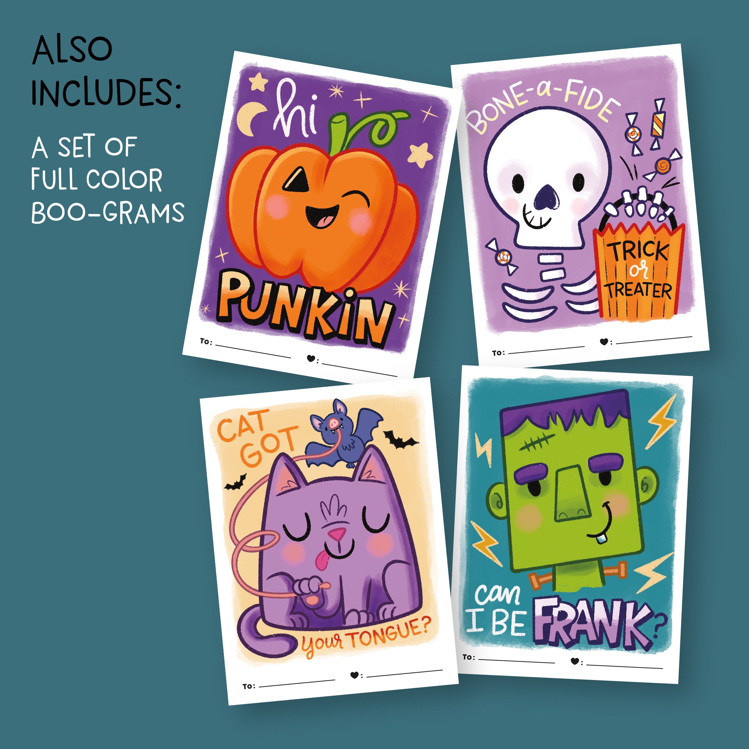 Halloween Boo-gram Mini Coloring Sheets - Etsy
