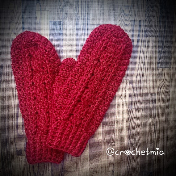 Maroon Cable Knit Mittens - Etsy