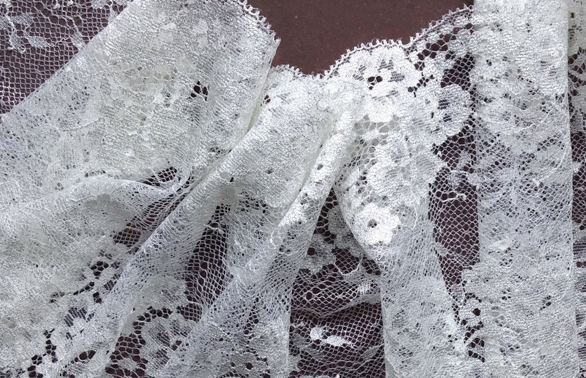 Ivory Scalloped Vintage Style Lace Floral Wedding Lace With - Etsy