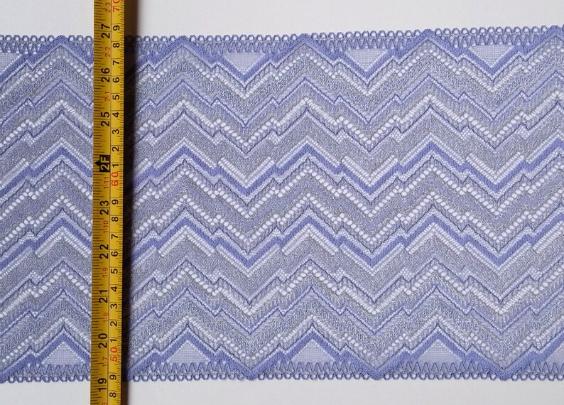 Zig Zag Stretch Lace Blue Silver Wide Elastic Lingerie Lace - Etsy