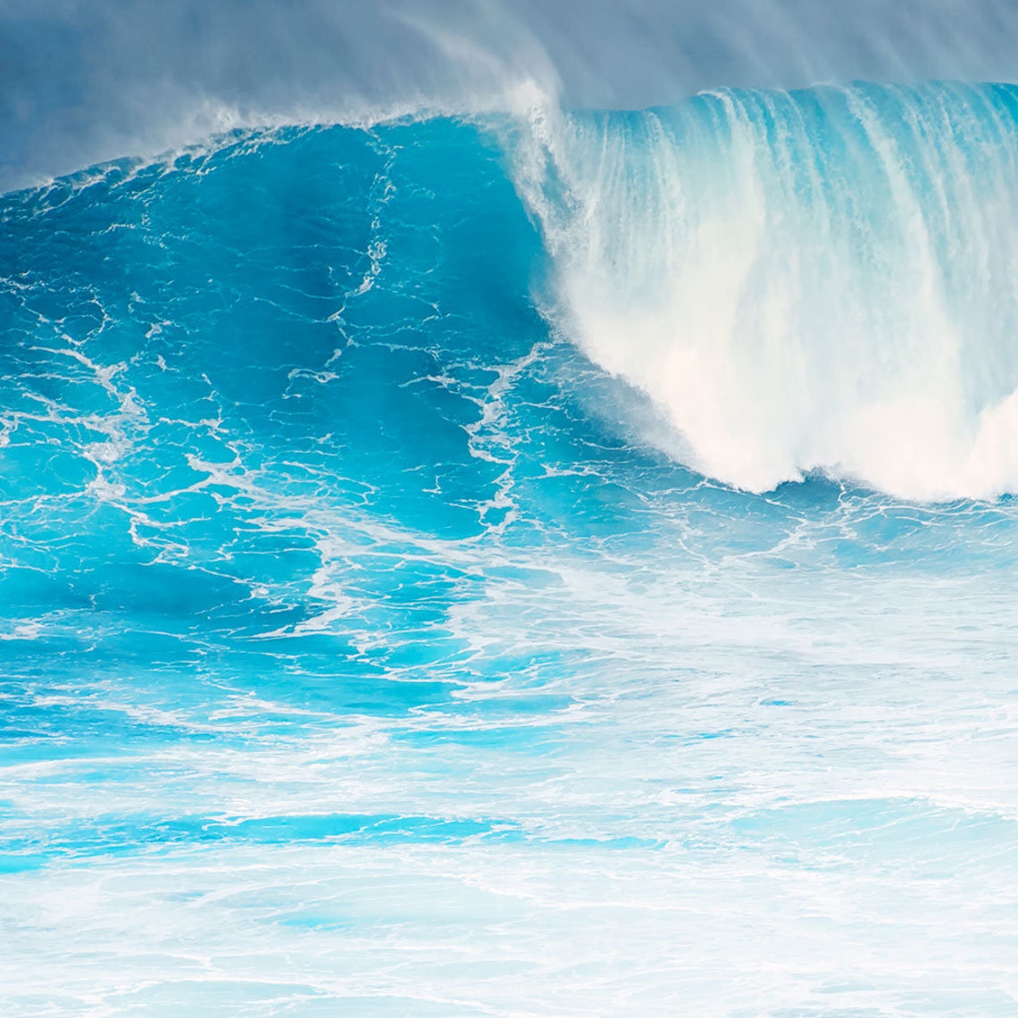 Aqua Waves Print Set of Four - Etsy