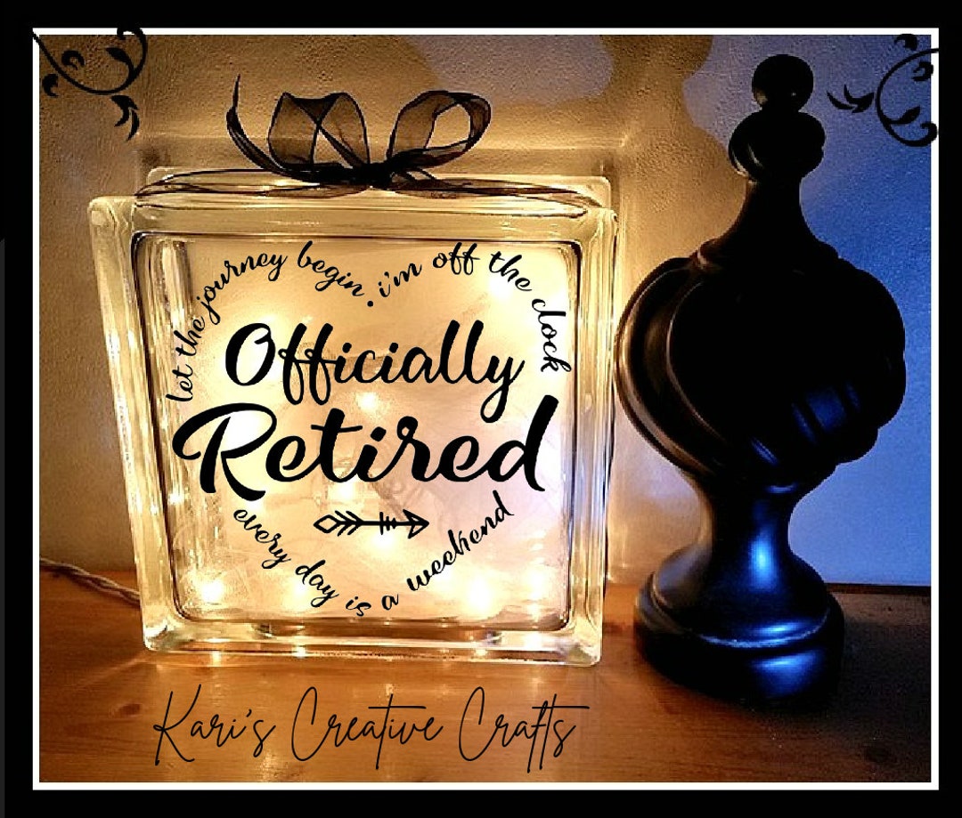 Retirement Gift, Retirement, Personalized Gift, Glass Block, 8 X 8 ...