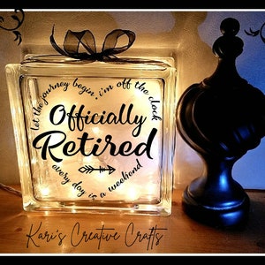 Retirement Gift, Retirement, Personalized Gift, Glass Block, 8 X 8 ...