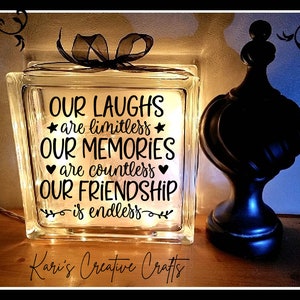 Friendship Glass Block, Friendship Gift, Best Friends, Forever Friends ...