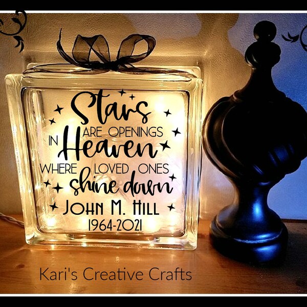 Glass Block Memorial - Etsy