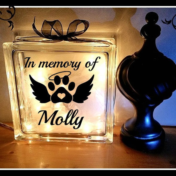 Glass Block Dog Memorial - Etsy