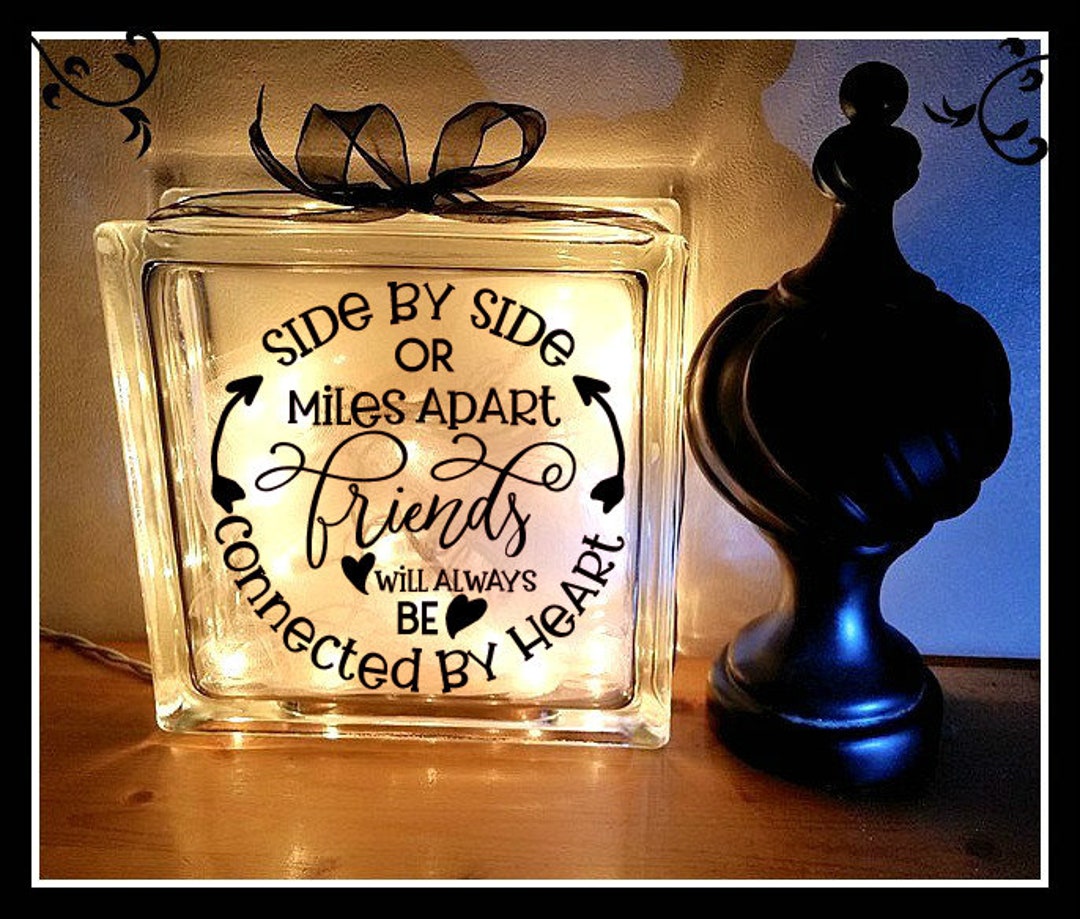 Friendship Glass Block, Friendship Gift, Best Friends, Best Friend ...