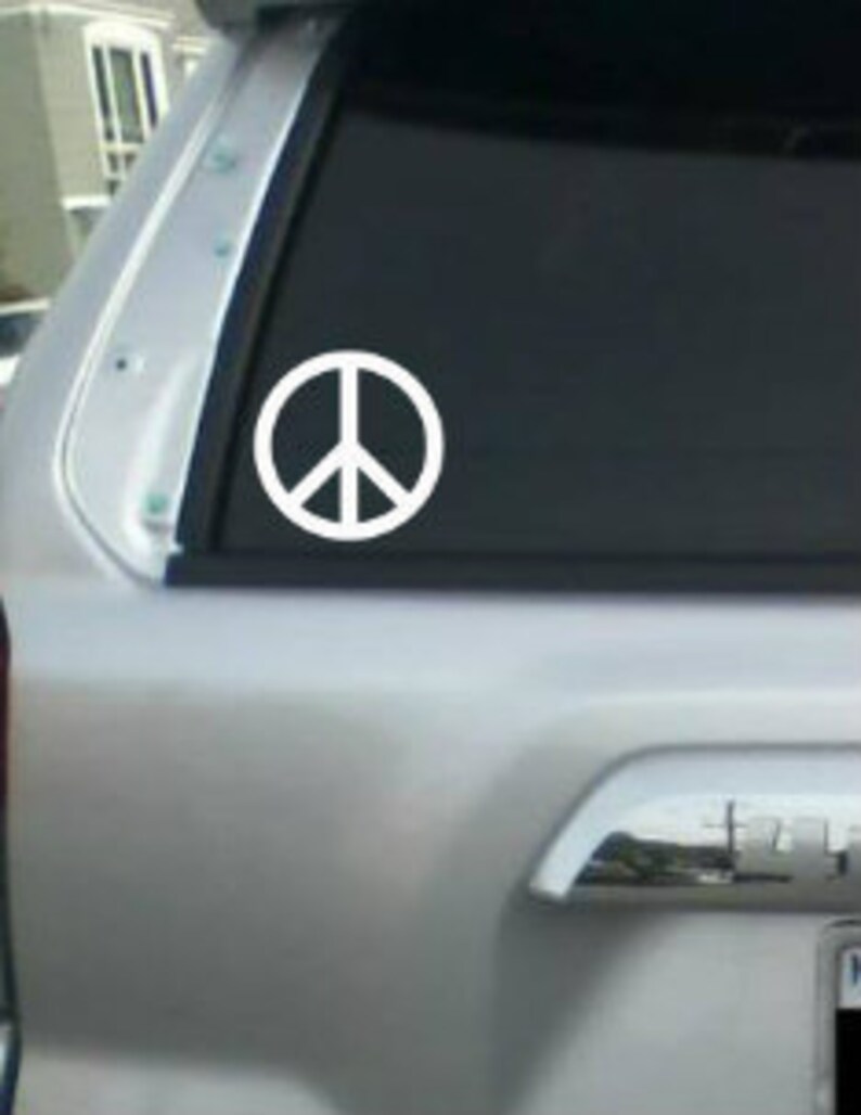 Peace Sign Car Decal Peace Sign With Flower Hand Peace - Etsy