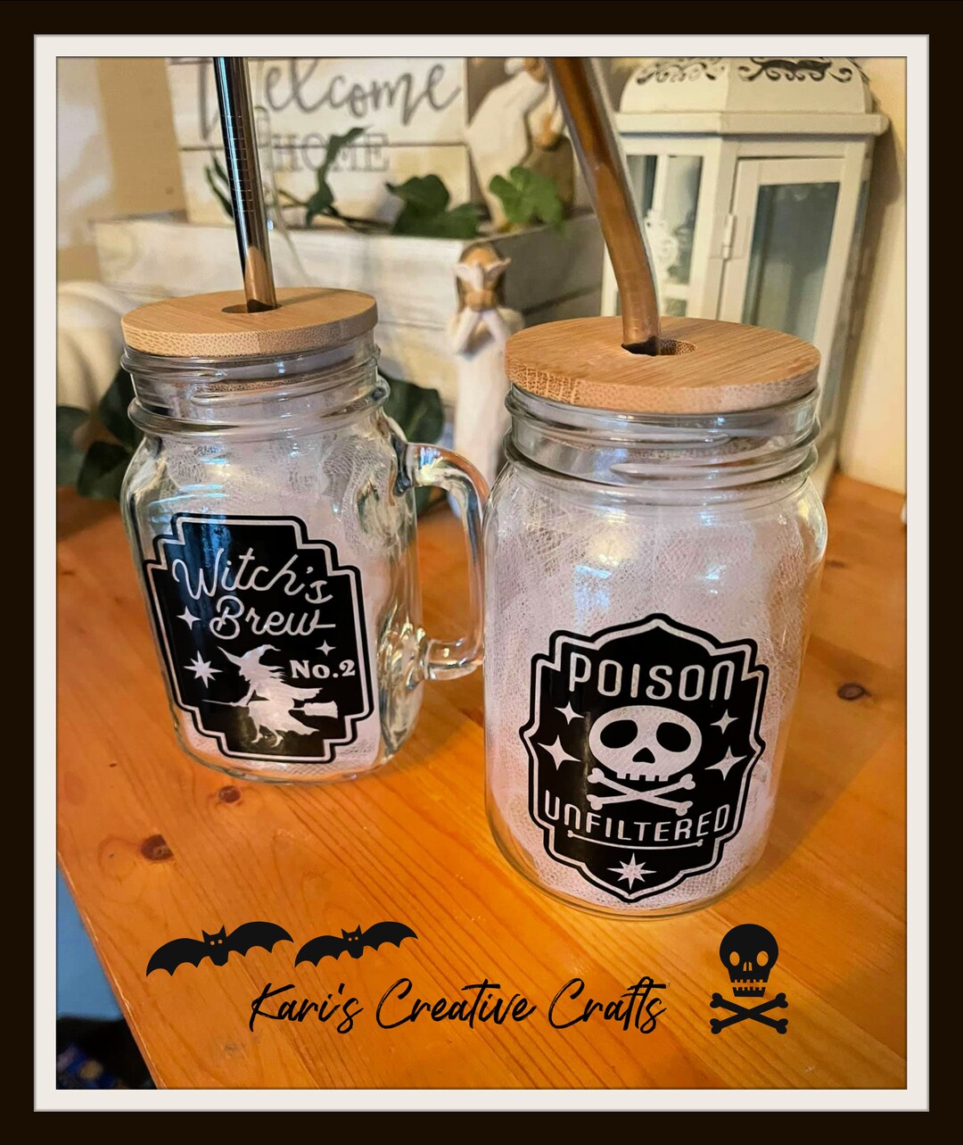 Halloween Glass Mason Jar Glass Witch's Brew Mason Jar - Etsy