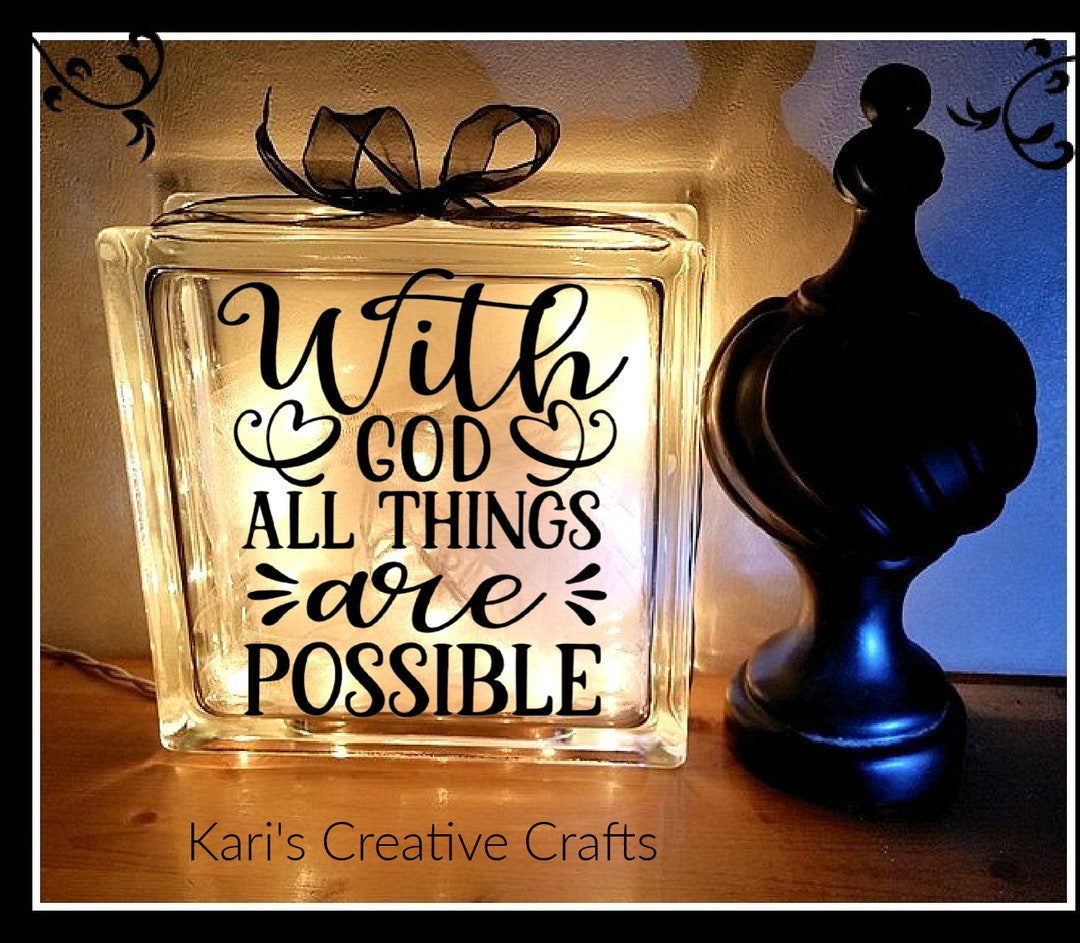 Religious Block Glass Block Religious Gift Spiritual Gift - Etsy