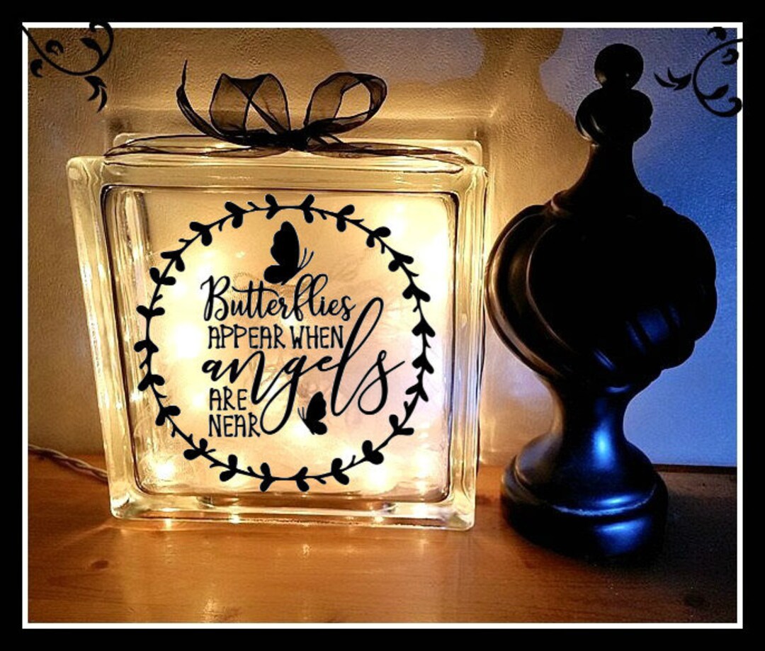 Sympathy Gift, Glass Block, Night Light, 8 X 8, Personalized Gift ...