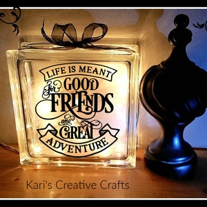 Friendship Glass Block Friendship Gift Best Friends Forever - Etsy