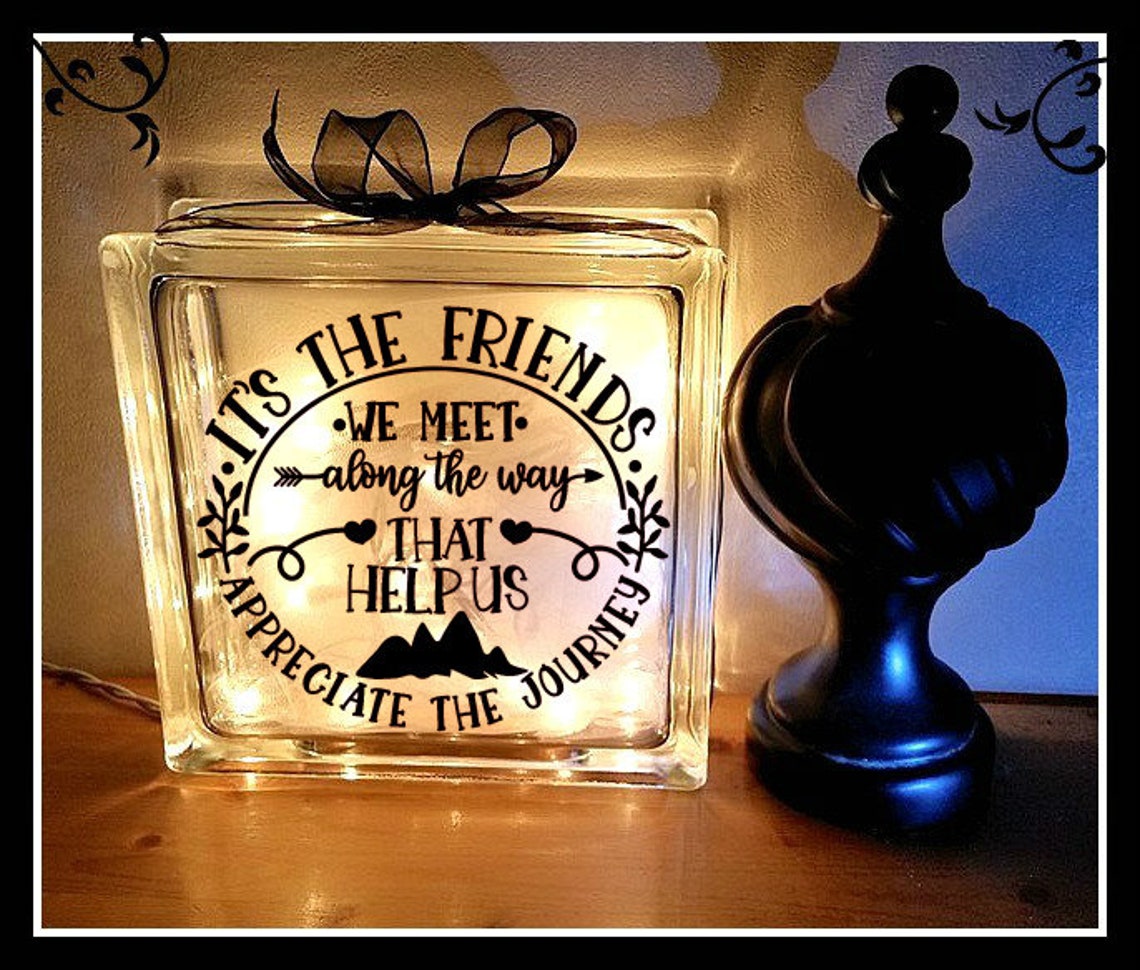 Friendship Glass Block Friendship Gift Best Friends Best - Etsy